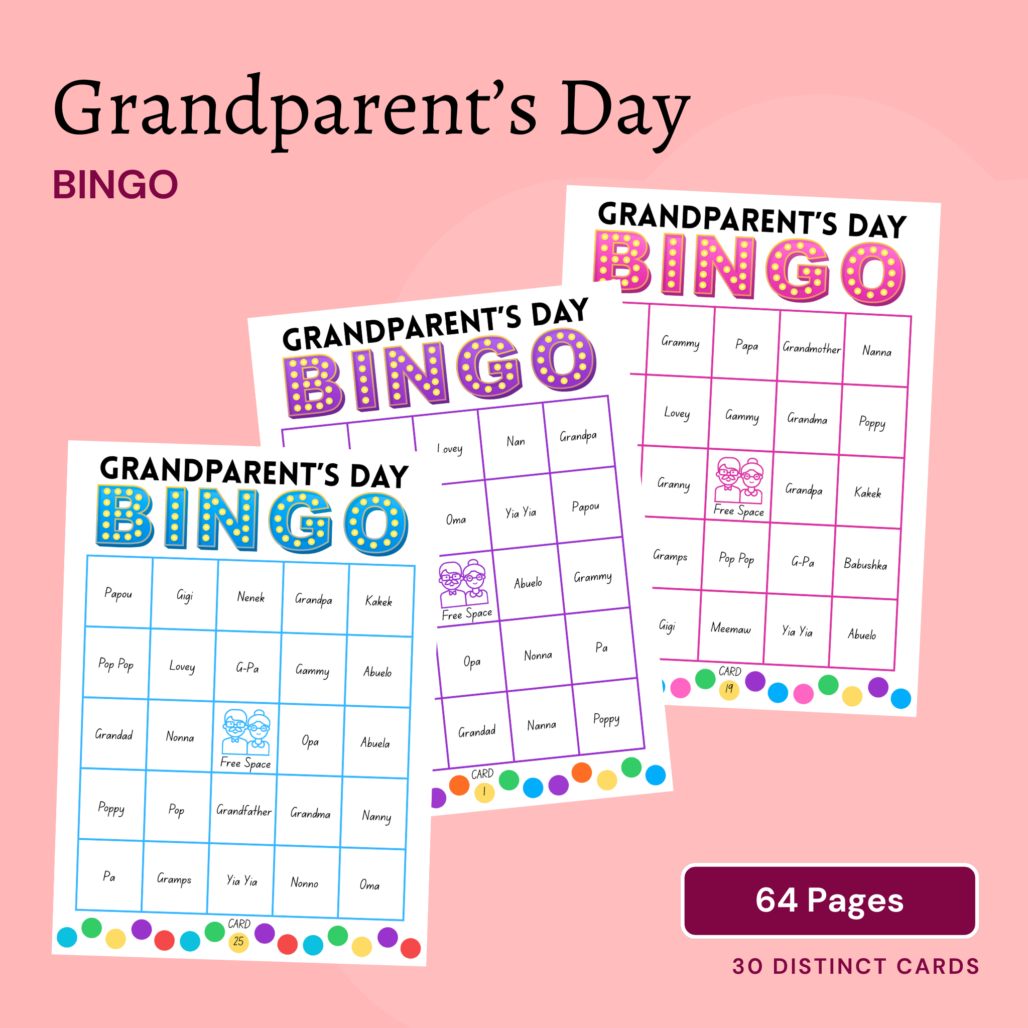 No Prep - Grandparent's Day Word Bingo – Love Always Classroom