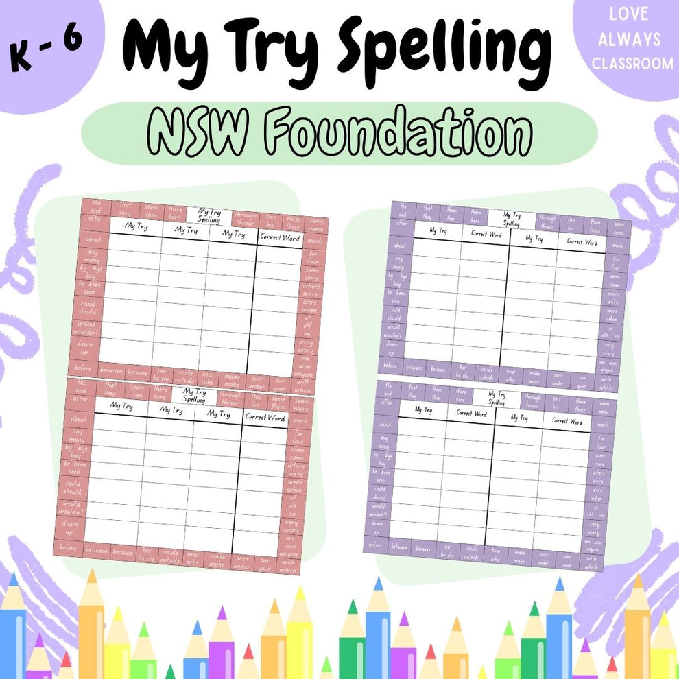 My Try Spelling - NSW Foundation Font – Love Always Classroom